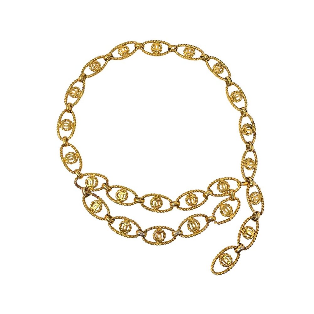 Chanel Vintage Collection 26 Gold Logo Cc Cut-Out Rop… - Gem